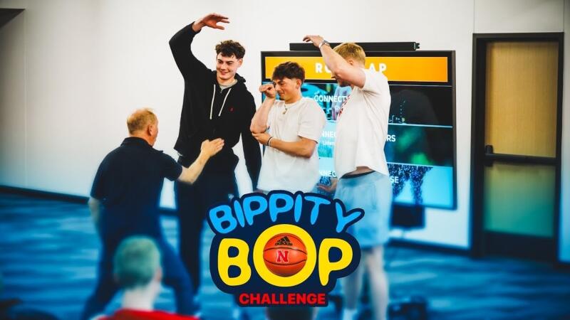 Steve Shenbaum Plays Bippity Bippity Bop Challenge with Nebraska Men's ...